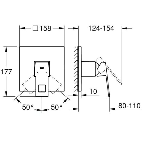 Grohe Eurocube - Mitigeur de douche à encastrer, Hard Graphite brossé ...