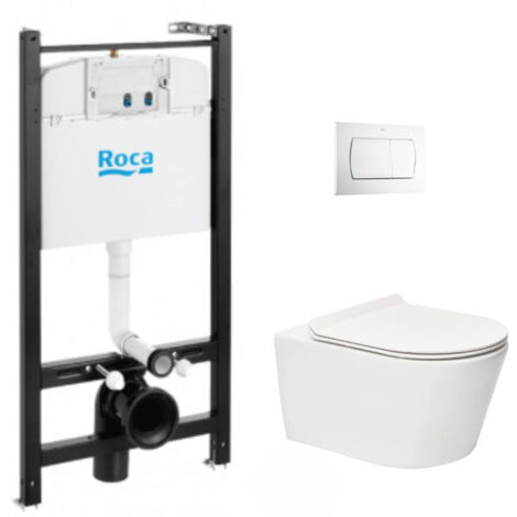 Pack Bâti-support Roca Active + WC sans bride SAT Brevis + Abattant ...
