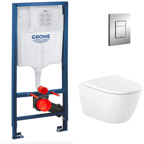 Grohe Pack WC Bâti-support Rapid SL + Cuvette suspendue Roca + Abattant ...