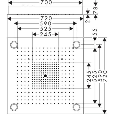 Axor ShowerHeaven 720 x 720mm avec éclairage (10627800)