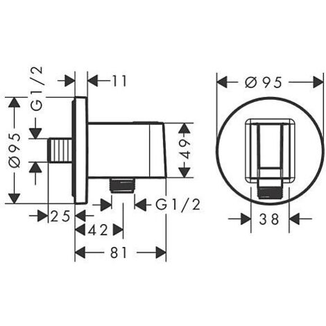 Axor Support douchette alimenté pour flexibles à embout conique (36733000)