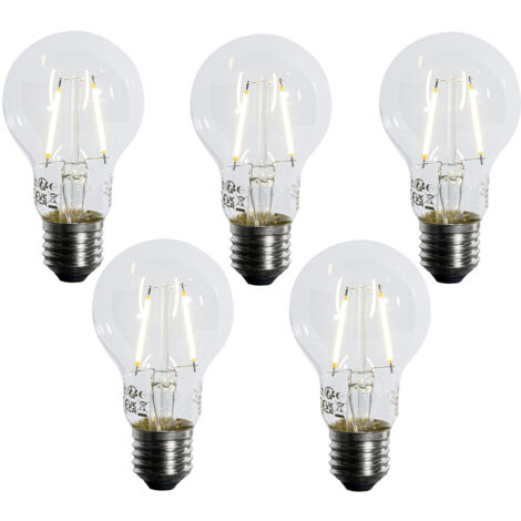 LUEDD Set di 5 lampadine LED E27 A60 Sensore Lux 2.5W 250 lm 3000K