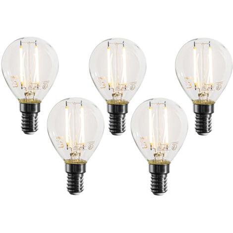 LUEDD Set van 5 E14 dimbare LED lampen P45 helder 3W 250 lm 2700K