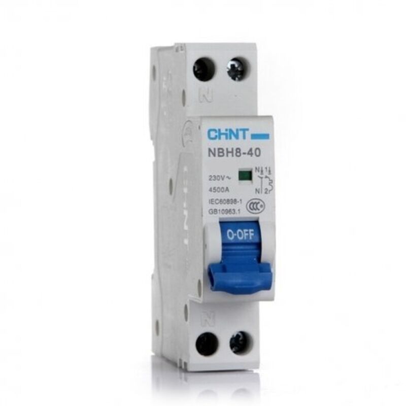Disjoncteur magnéto-thermique Din 1P+N 20A 4.5kA 1M Chint 70018 Curve C ...