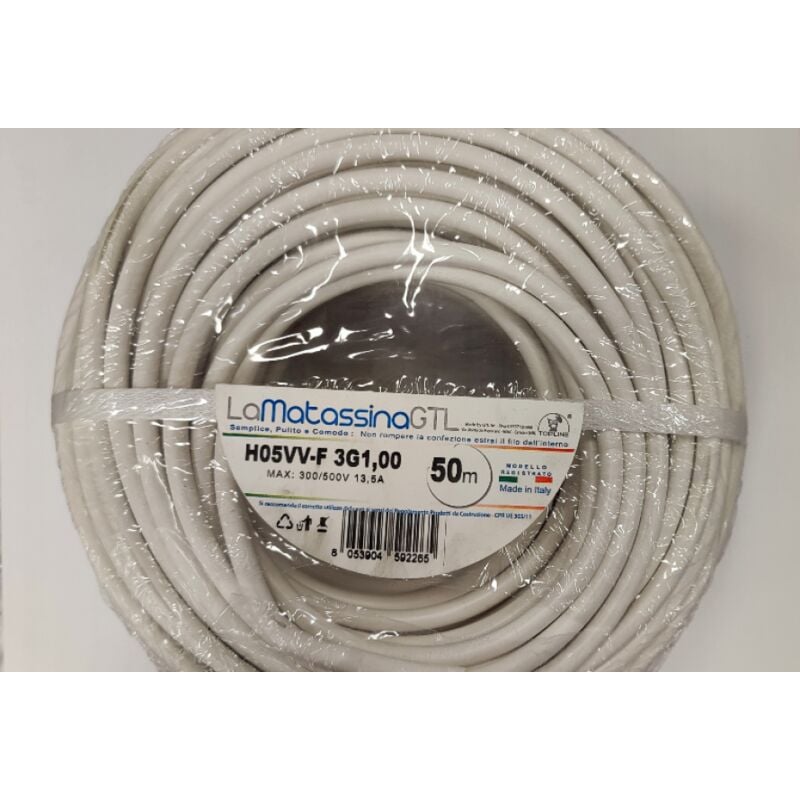 Go-at topline câble multiconducteur 3gx1mm2 50m blanc - h05vv-f/3gx1/b50