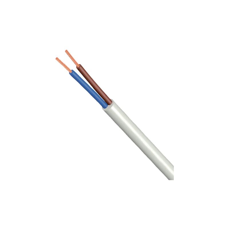 Câble multiconducteur h03vv-f electraline 2x0,75mm2 10m blanc - 11181