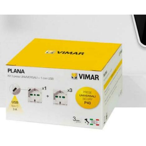 Vimar plana kit 3 prises 14210 + 1 prise 14210.usb - 0k14210