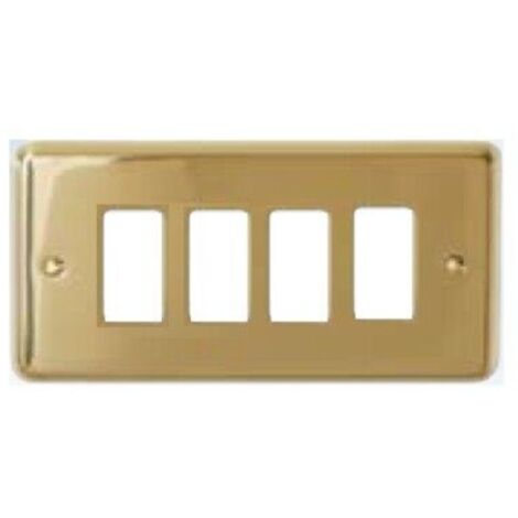 Plaque de cal 4 modules laiton poli - 5004