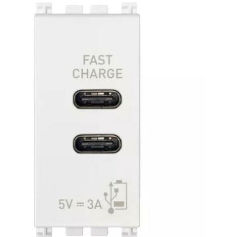 Alimentation usb vimar arkè c+c 5v 3a 1 module blanc - 19292.cc.b