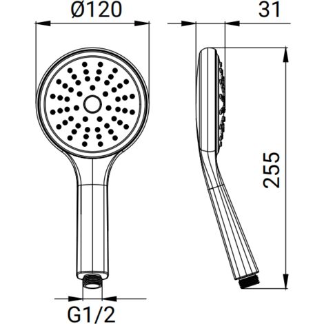 Idro-bric pomme de douche kratos diamètre 12cm chrome - sapdoc0271cr