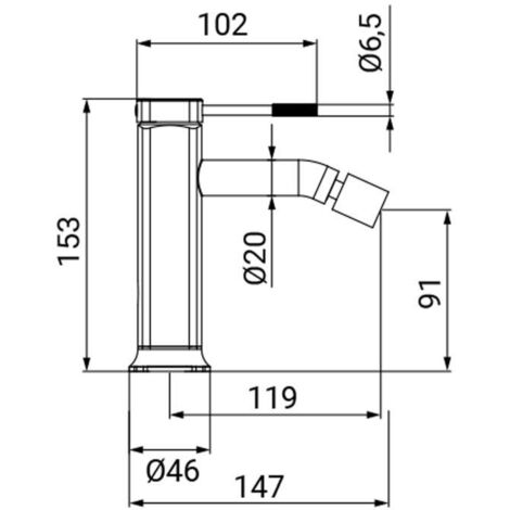 Idro-bric riviera robinet de bidet 3/8f 40cm chrome - scarub1136cr