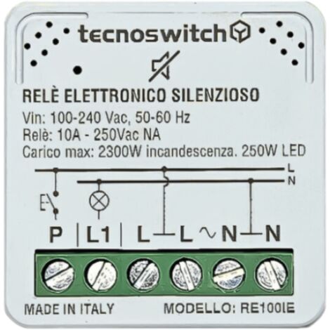 Tecno switch electronic silent relay 250w 100-240v - re100ie