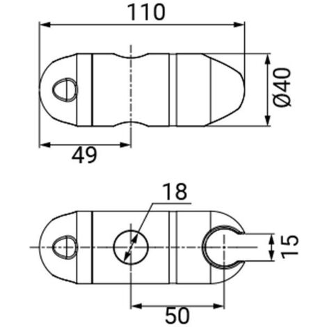 Coulisseau pour tiges idro-bric diamètre 18mm chromé - blisof0033cr