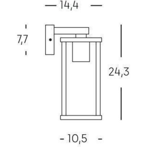 Applique Bottom E27 ligne dorée noir