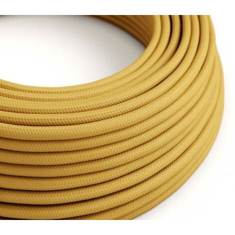 Creative-cables câble textile jaune moutarde par mètre rm25 2x0.75mm ...