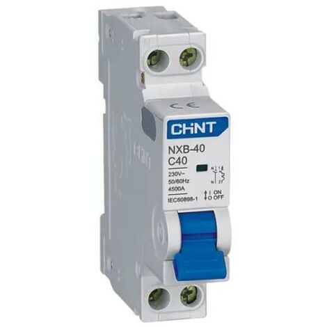 Disjoncteur chint nxb-40/c10 1p+n 10a 4,5ka courbe c - 817016