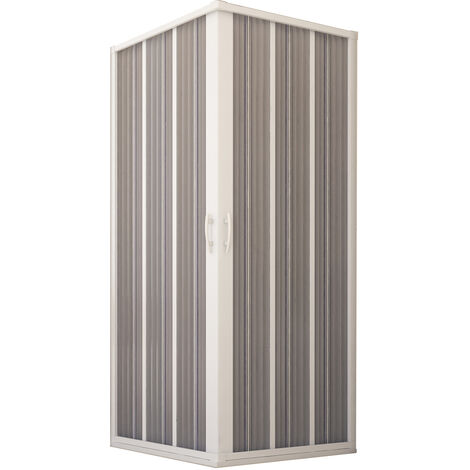 Mampara de ducha angular de pvc plegable blanca h 185 mod. Flex con ...