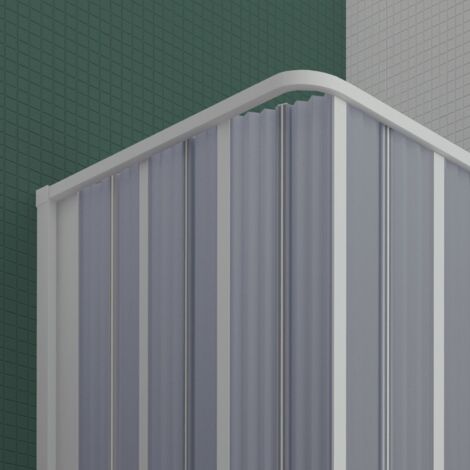 Mampara de ducha angular de pvc plegable blanca h 185 mod. Flex con ...