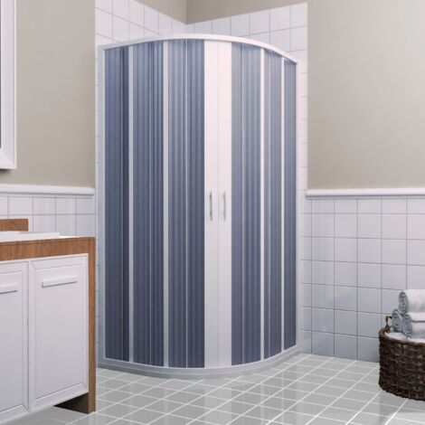 Mampara de ducha semicircular de pvc plegable blanca h 185 mod. Flex ...