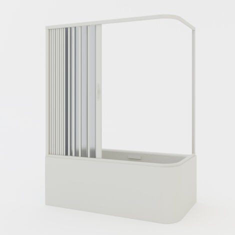 Mampara de bañera angular plegable de pvc reducible reversible h 150 cm ...