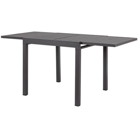 Mesa de jardín rectangular extensible de aluminio 90/180x90x75h cm color taupe mod. Hawaii