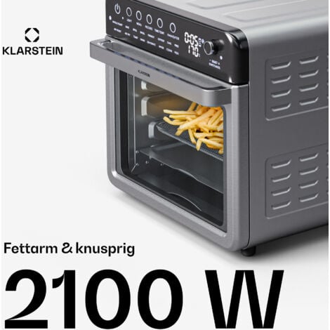 Klarstein Heißluftfriteuse, 34 L Air Fryer Backofen zum Frittieren ...