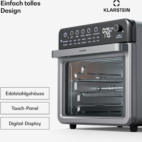 Klarstein Heißluftfriteuse, 34 L Air Fryer Backofen zum Frittieren ...