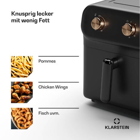 Klarstein Heißluftfritteuse, Airfryer Backofen, 1700W Kompakte ...