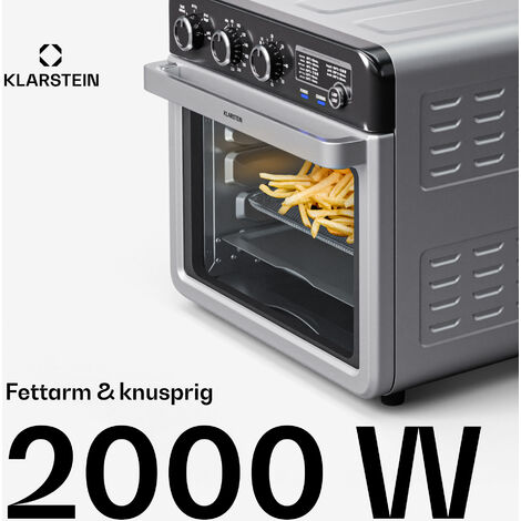 Klarstein Heißluftfriteuse, 34 L Air Fryer Backofen zum Frittieren ...