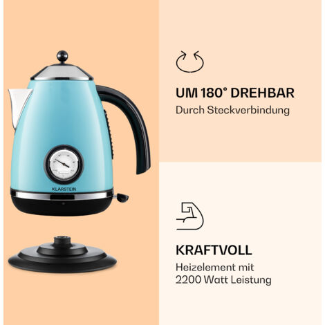 Klarstein - Aquavita Chalet, Wasserkocher, Teekocher, Retro ...