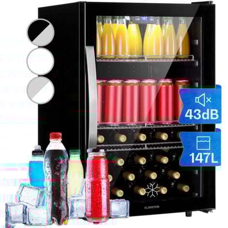 Klarstein Beer Fridge, Glass Mini Fridge for Bedrooms, Food, & Drinks ...