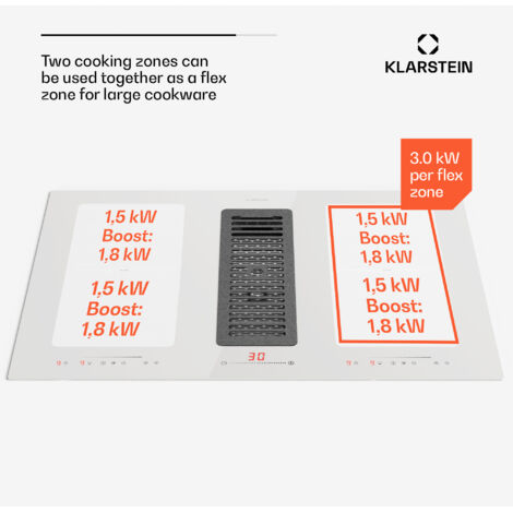 Klarstein 2-in-1 hob with built-in extractor hood, induction hob with ...