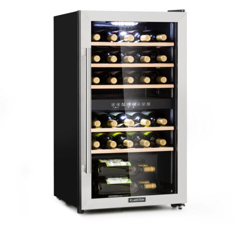 Klarstein Wine Cooler Fridge, Dual Zone Wine Fridge with Glass Door, 2 ...