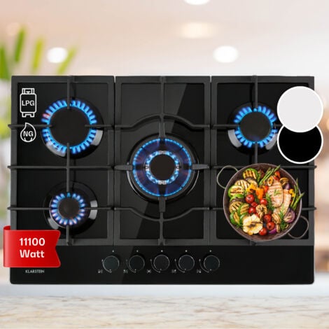Klarstein Gas Cooker, 5 Burners Gas Hob, 11100W Built In Five Ring ...