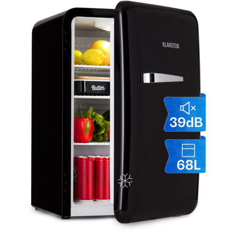 Klarstein Audrey Retro Mini Fridge for Bedrooms - Food, Drinks ...