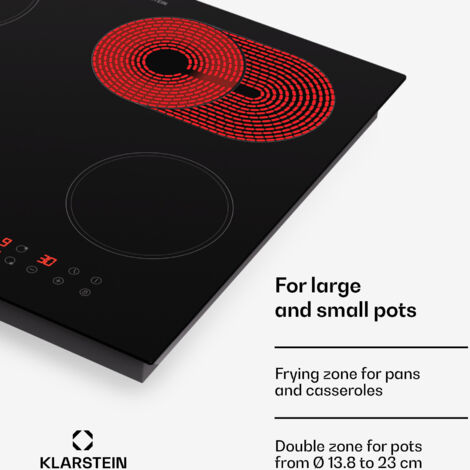 Klarstein glass ceramic hob, built-in hob with 4 plates, 6500 W ...