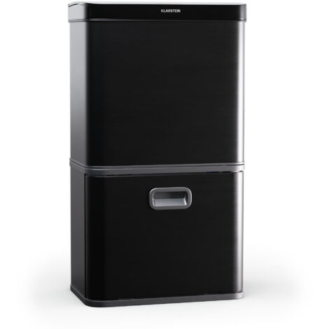 Klarstein Touchless Sensor Kitchen Bin - 56L, 3-in-1 Waste Separation ...