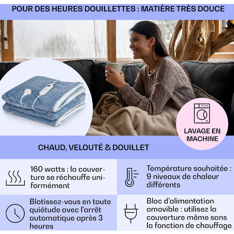 Klarstein Couverture Chauffante 2 Places électrique XXL 200x180 cm 2 ...