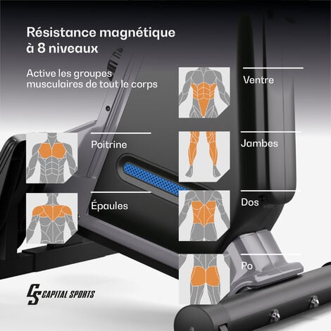Capital Sports Rameur Pliable et Compact Rameurs Magnétiques pour les ...