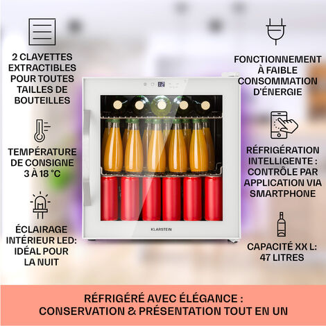Klarstein Mini Frigo de Chambre de 47L pour Boissons et Bieres, Petit ...