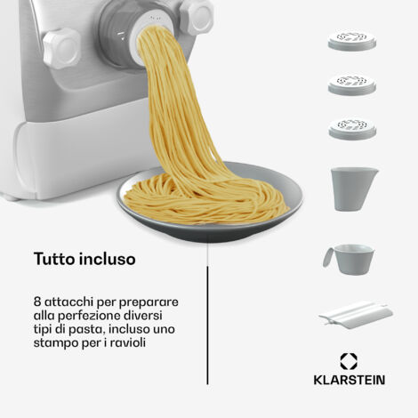 Klarstein Pastamania - Macchina per la pasta 7 attacchi Pasta + ravioli ...