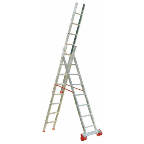 Scala a 3 Elementi in Alluminio Stella Forbice Appoggio Zoppa - Formato ...