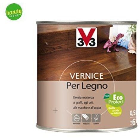 V33 Vernice per Legno da Interno ad Acqua Protettivo Protezione Mobili Pittura - Formato: 0,5 Lt ...