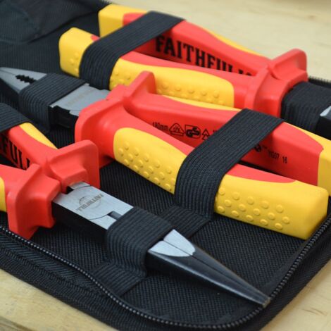 Faithfull Tools, Faiplvdeset VDE, set di pinze con sacchetto ...