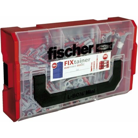 FISCHER fixtainer – Duo Power/duotec assortimento tasselli Ø 6 mm e 8 mm, 200 pezzi in valigetta