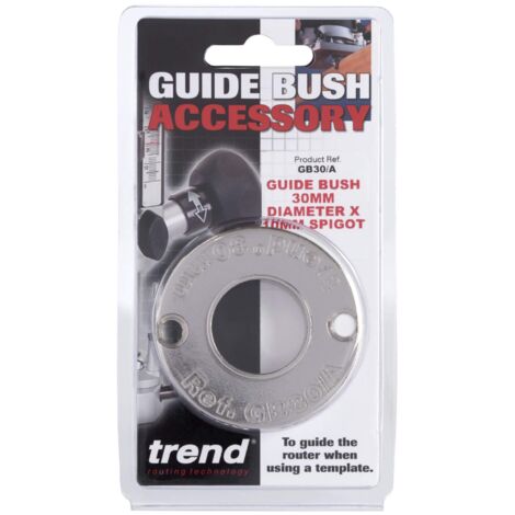 TREND 30 mm Jig Router Guide Bush, standard 6 mm Spigot lunghezza guida ...