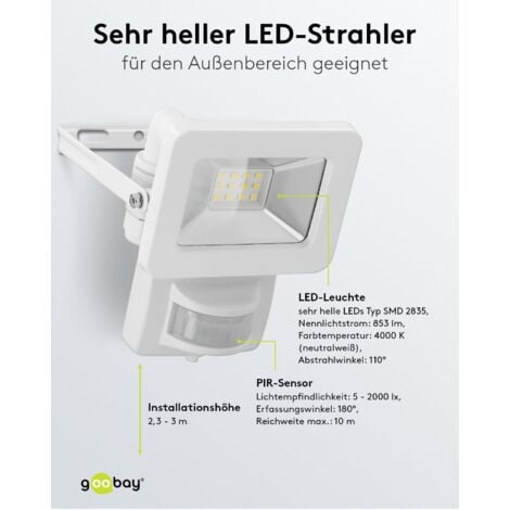goobay 53878 Proiettore LED rilevatore di movimento da esterno 10W ...