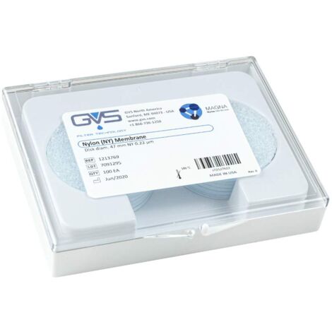 GVS Filter Technology, Disco filtrante, membrana, 0.22µm, 47mm, 100/pz