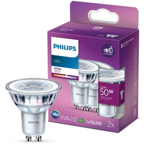 Philips LED Classic, confezione da 2 [GU10 Spot] 4,6 W - 50 W ...