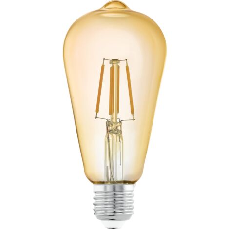 Eglo E27 LED, lampadina per illuminazione retrò, vintage color ambra, 4 ...